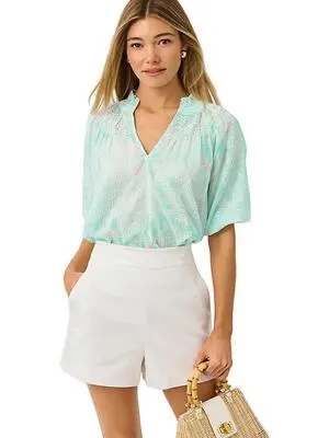 Lilly Pulitzer® Lourdes Short Sleeve Top - Mint Condition Fantastical