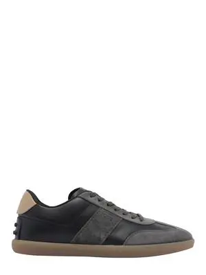 TOD'S Cassetta Leather And Suede Sneakers - Brown