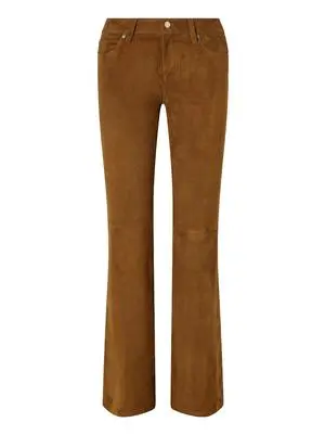 FRAME Rodeo Suede Flared Pants - Brown