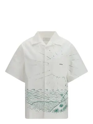 PRADA Prada Men Oversized Wave Print Shirt