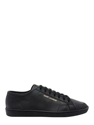 Saint Laurent SAINT LAURENT Black Leather Lace-Up Sneakers Multicolor