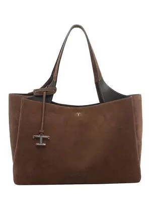TOD'S Medium Suede Shoulder Bag - Brown