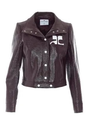 COURREGES COURREGES Red Burgundy Vinyl Effect Jacket Red