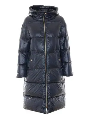 Herno Nylon Ultralight Long Down Jacket - Blue