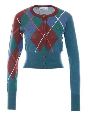 VIVIENNE WESTWOOD Argyle Cropped Cardigan - Multicolor