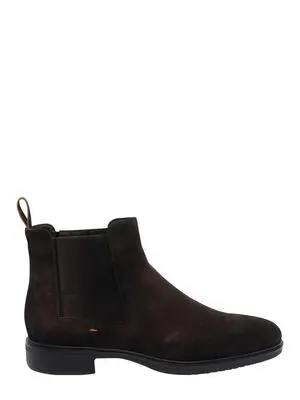 Santoni Suede Chelsea Boots - Brown