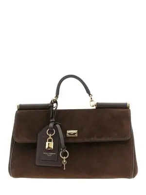Dolce & Gabbana Dolce&Gabbana Women Suede Leather 'My Sicily' Handbag Brown