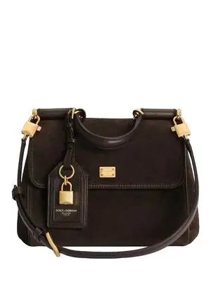 Dolce & Gabbana Small My Sicily Bag In Split Calfskin - Brown