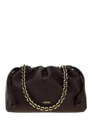 LOEWE Loewe Women Brown Nappa Leather Medium Flamenco Clutch