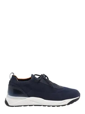 Santoni Flin Sneakers With Leather Details - Blue