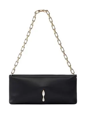 CHRISTIAN LOUBOUTIN Maykimay Crystal-embellished Satin Shoulder-bag - Black