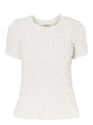 Khaite Polly Ruched Silk-chiffon Top - White