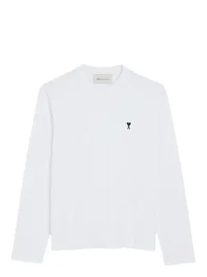 AMI Paris De Coeur Long-sleeved Crewneck T-shirt - White