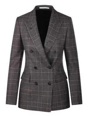 Tagliatore Double-breasted Plaid Blazer - Black