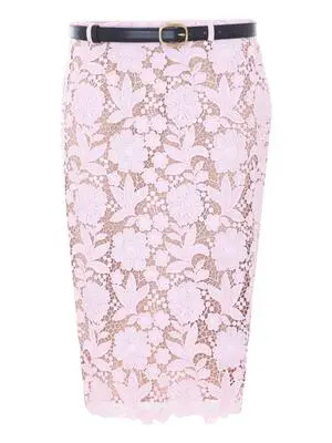 SELF-PORTRAIT Self-Portrait Floral Lace Pencil Skirt Pink
