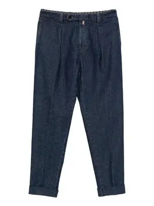 BERWICH Pleated Turned-up Trousers - Black