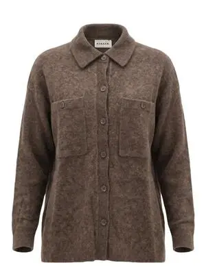 P.a.r.o.s.h Brushed Button-up Cardigan With Lapel Collar - Brown