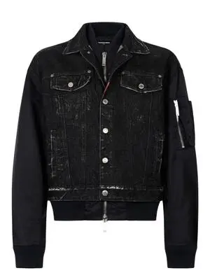 Dsquared2 Aviator Hybrid Jean Jacket - Black