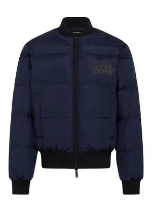 Dsquared2 Easy Down" Bomber Jacket With Printed Logo - Blue