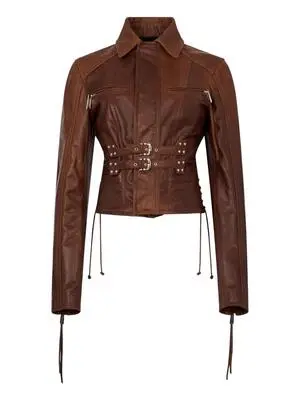 Dsquared2 Leather Ranch Kiodo Jacket - Brown