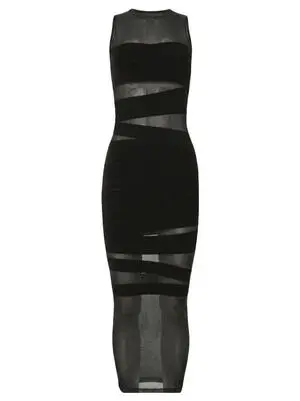Wolford Sleeveless Sheer Midi Dress - Black