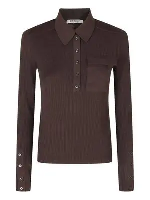 Ports 1961 Long-sleeve Knitted Polo Shirt - Black