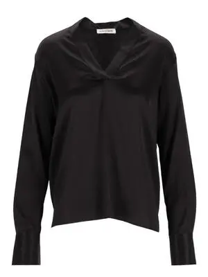 AL DUCA DAOSTA 1902 Long Sleeve V-neck Top - Black