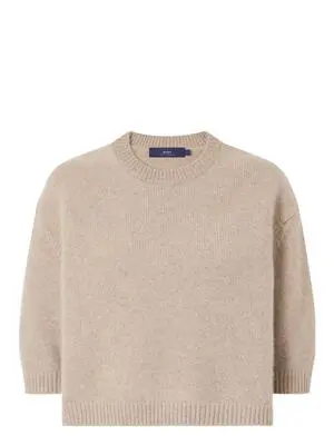 Arch4 ARCH4 Cashmere High Neck Short Sleeve Knit Top Beige
