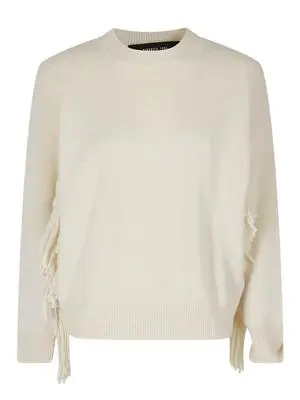 Federica Tosi Fringed Crew-neck Knitted Sweater - No
