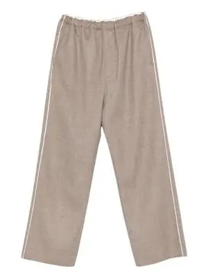 Carven Wide-leg Casual Pants With Side Stripe Detail - Brown