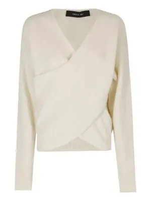 Federica Tosi V-neck Wrap Sweater - Ecru