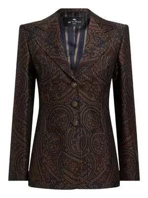 ETRO Etro Single-Breasted Wool-Blend Jacquard Jacket With Paisley Motif