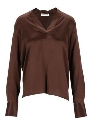 AL DUCA DAOSTA 1902 Long Sleeve V-neck Top - Brown