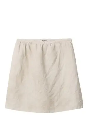 Miu Miu Miu Miu Elasticated Waist Linen Skirt No