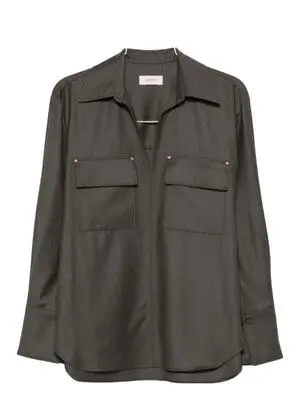AGNONA Agnona Chest Pocket Long Sleeve Blouse