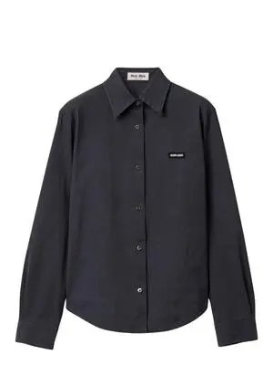 Miu Miu Stretch Poplin Shirt - Black