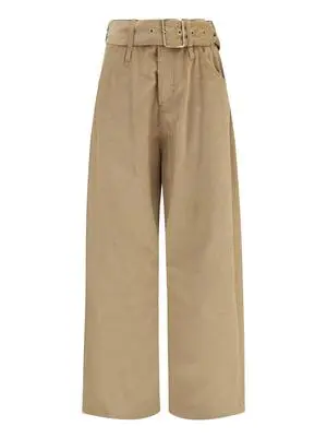 DARKPARK Dalila Belted Corduroy Wide-leg Trousers - Tan