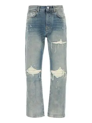 Amiri Straight Mx1 Distressed Jeans - Gray