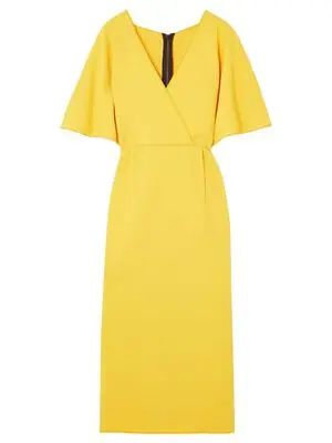 Maticevski Pleated Crepe Midi Dress - Yellow