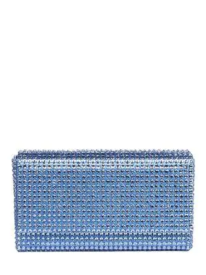 Amina Muaddi Crystal Decorated Shoulder Bag - Blue