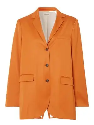 Loulou De Saison Sund Oversized Satin Blazer - Orange