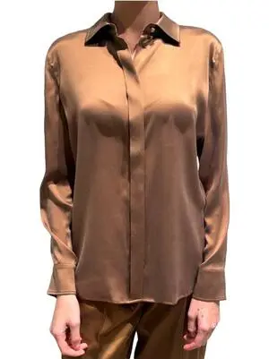 Max Mara Max Mara Studio Satin Shirt Chestnut