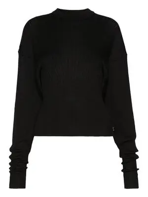 Sportmax Shaped Pure Wool Ribbed Sweater - Black