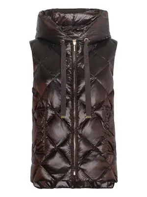 Max Mara Zippered Hooded Vest - Brown