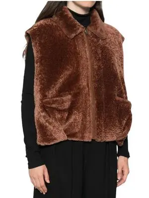 Simonette Ravizza Cassie Sleeveless Jacket - Brown