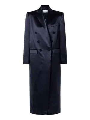 Alex Perry Silk-blend Satin Coat - Black