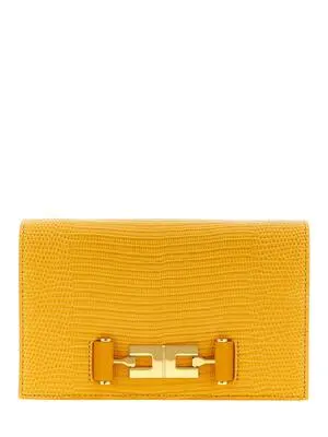 Elisabetta Franchi Elisabetta Franchi Lizard-Effect Chain Shoulder Bag Beige