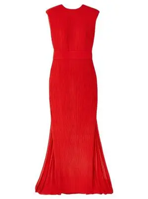 Solace Tavia Pleated Belted Maxi Dress - Red