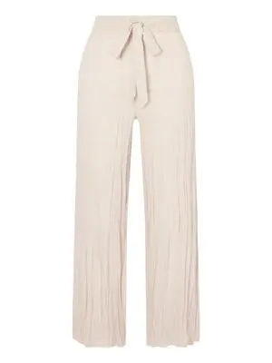 Sharon Wauchob Pleated Silk-blend Wide-leg Pants - No