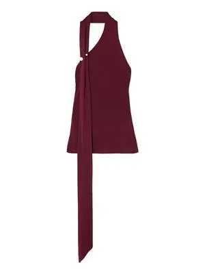 Galvan Asymmetrical Knit Top - Brown